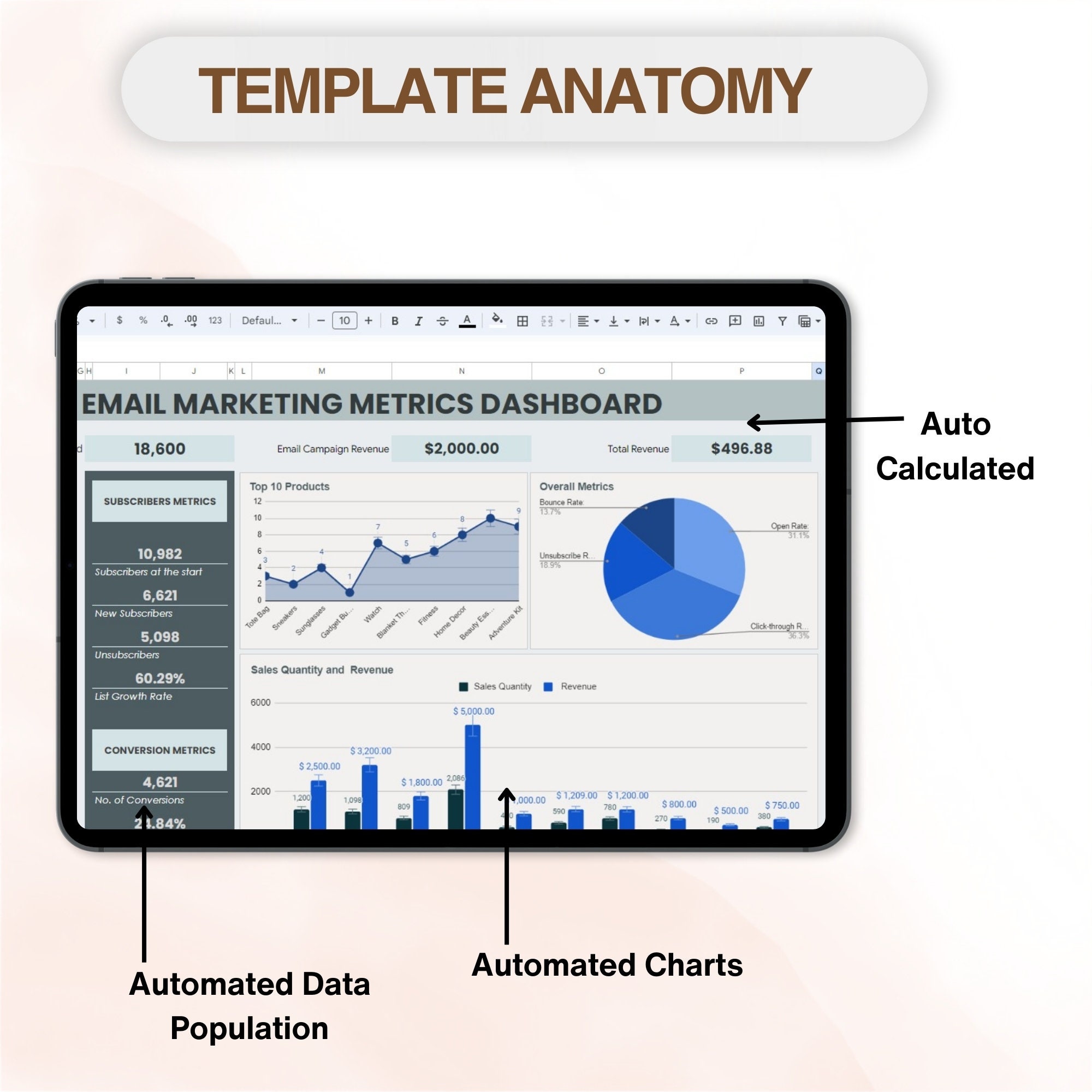 Email Marketing Metrics Dashboard: Campaign Overview (google Sheet ...