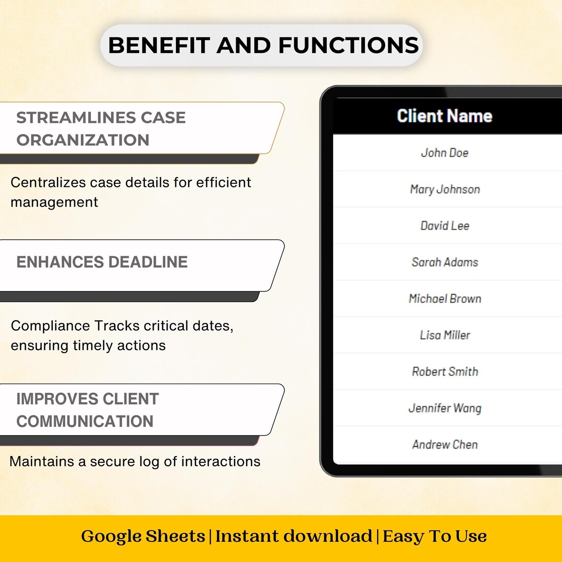 Legal Case Management Spreadsheet Excel Template for Law Firm Save Time ...