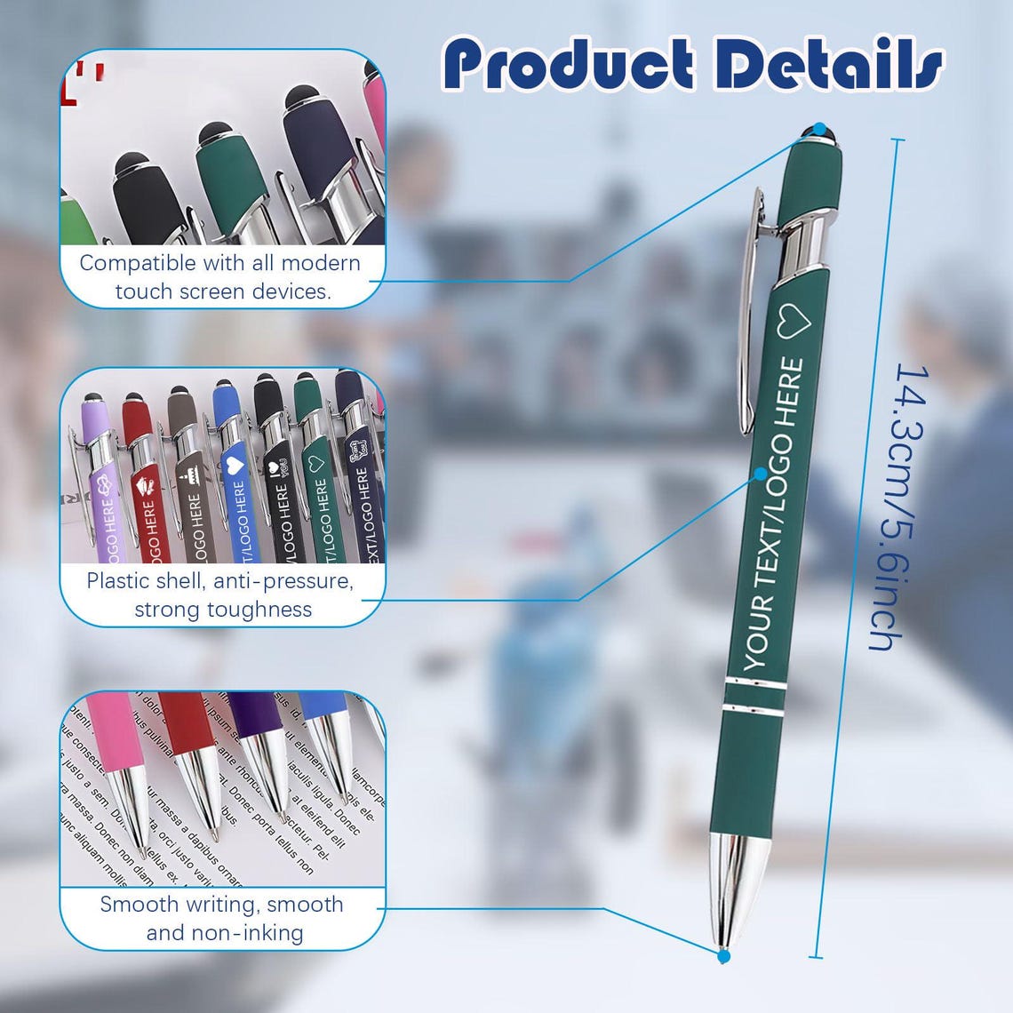 Personalized Ballpoint Pens With Logo/text, Engraved Custom Pens With ...