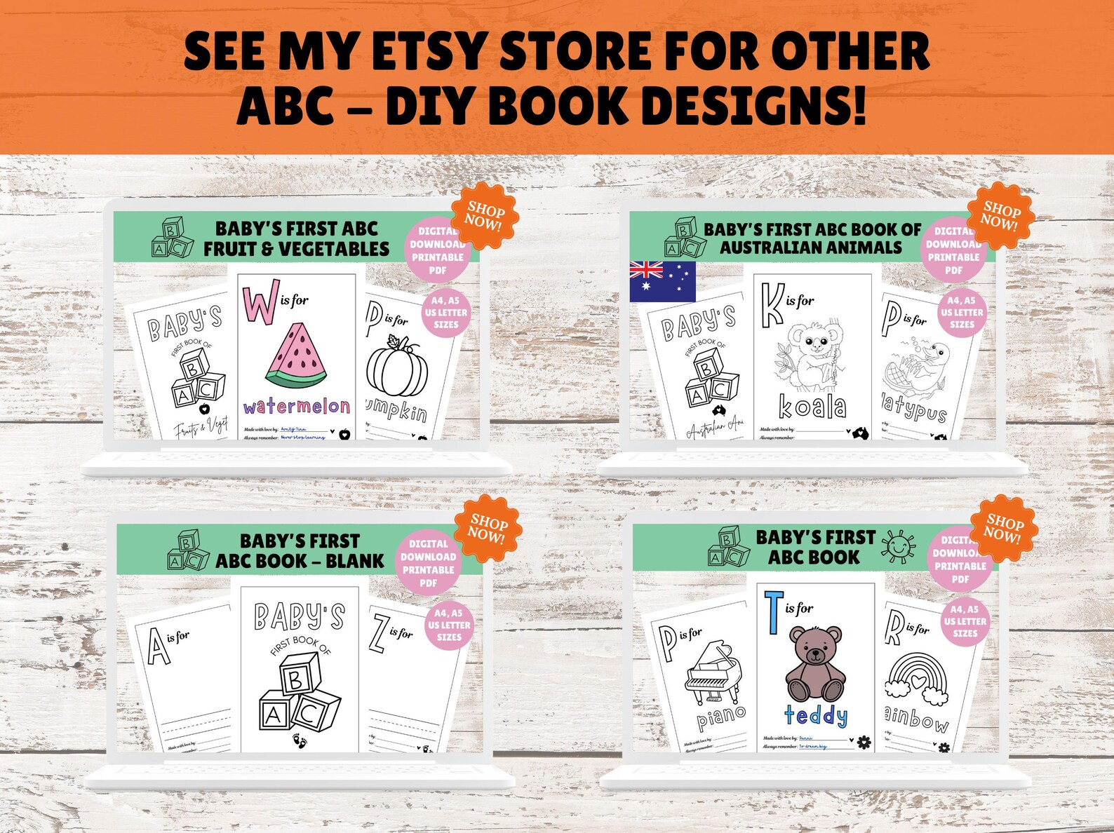 Australian Animals - Baby's First ABC Book - DIY Alphabet Book - Baby ...