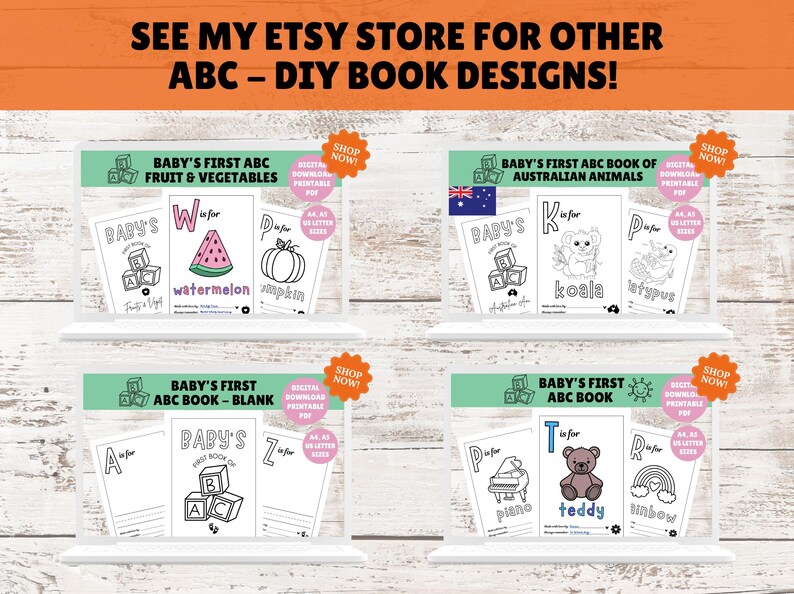 Australian Animals - Baby's First ABC Book - DIY Alphabet Book - Baby ...