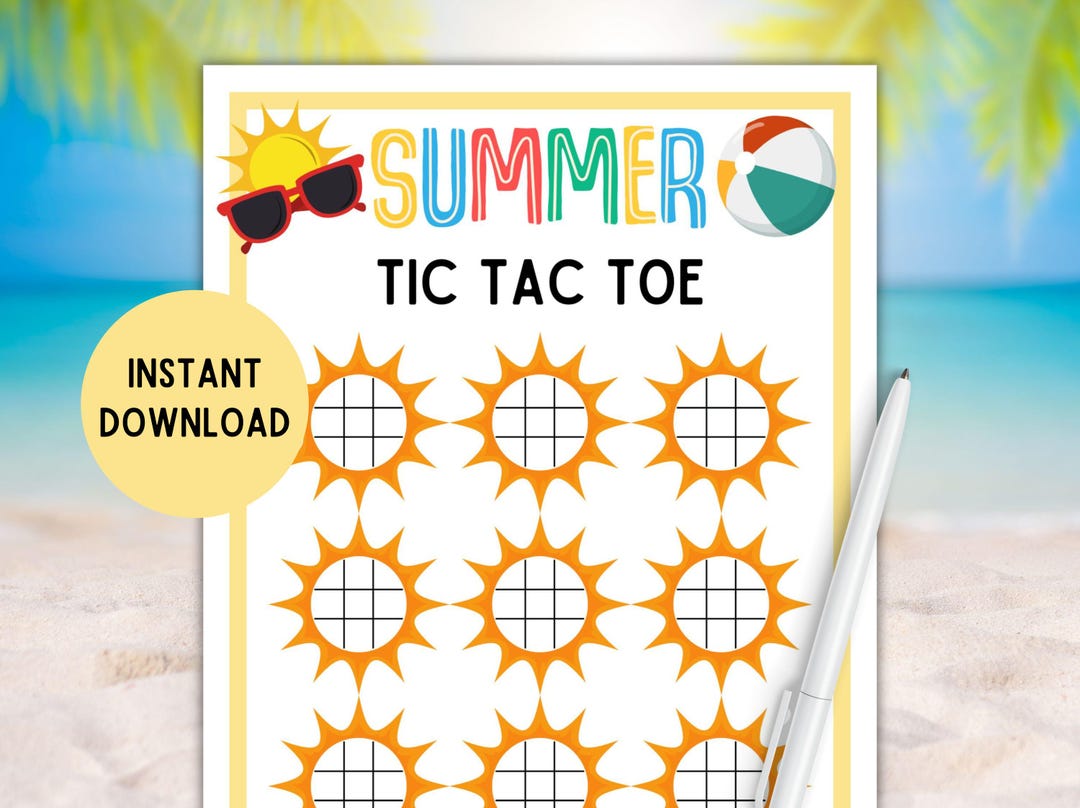 Summer Tic Tac Toe Game! PRINTABLE Summer Game, Summer Camp Game ...