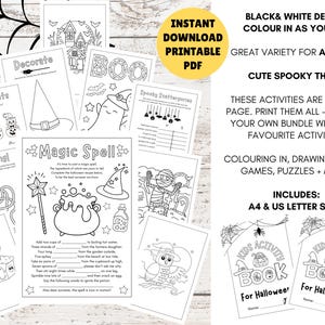 Halloween Activities for Kids - Printable PDF - Instant Digital ...