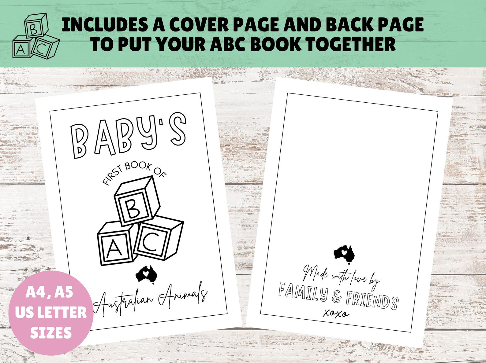 Australian Animals - Baby's First ABC Book - DIY Alphabet Book - Baby ...