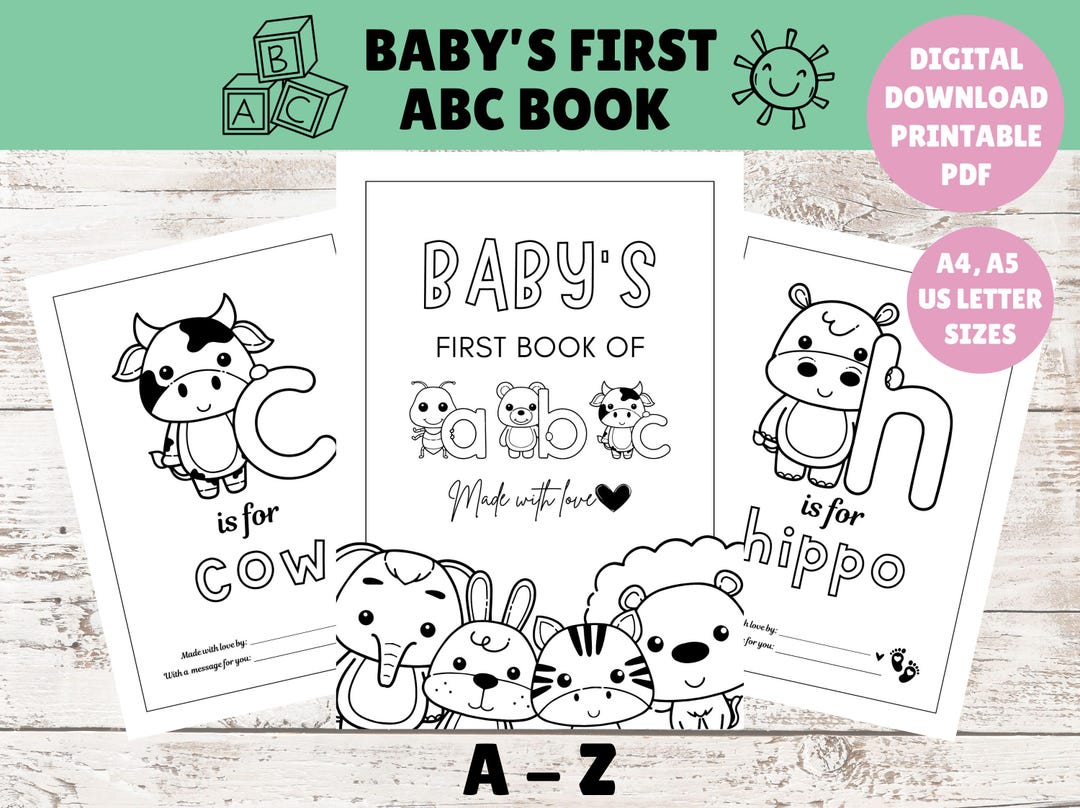 ABC Book - Baby's First ABC Book - Printable PDF Digital Download ...