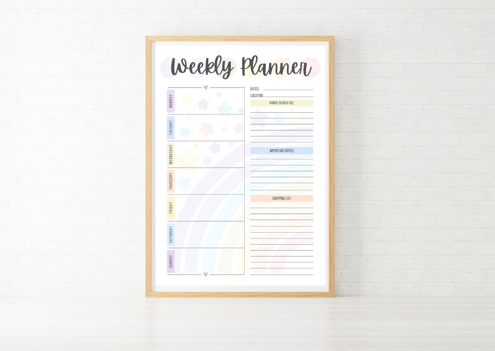 Weekly Planner Printable PDF Digital Download Schedule Itinerary Plans ...