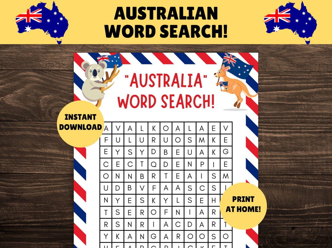 Australian Word Search! PRINTABLE Aussie Word Search Activity ...