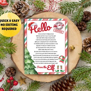Elf Arrival Letter - With a Cute Rhyme! PRINTABLE PDF - Instant Digital ...