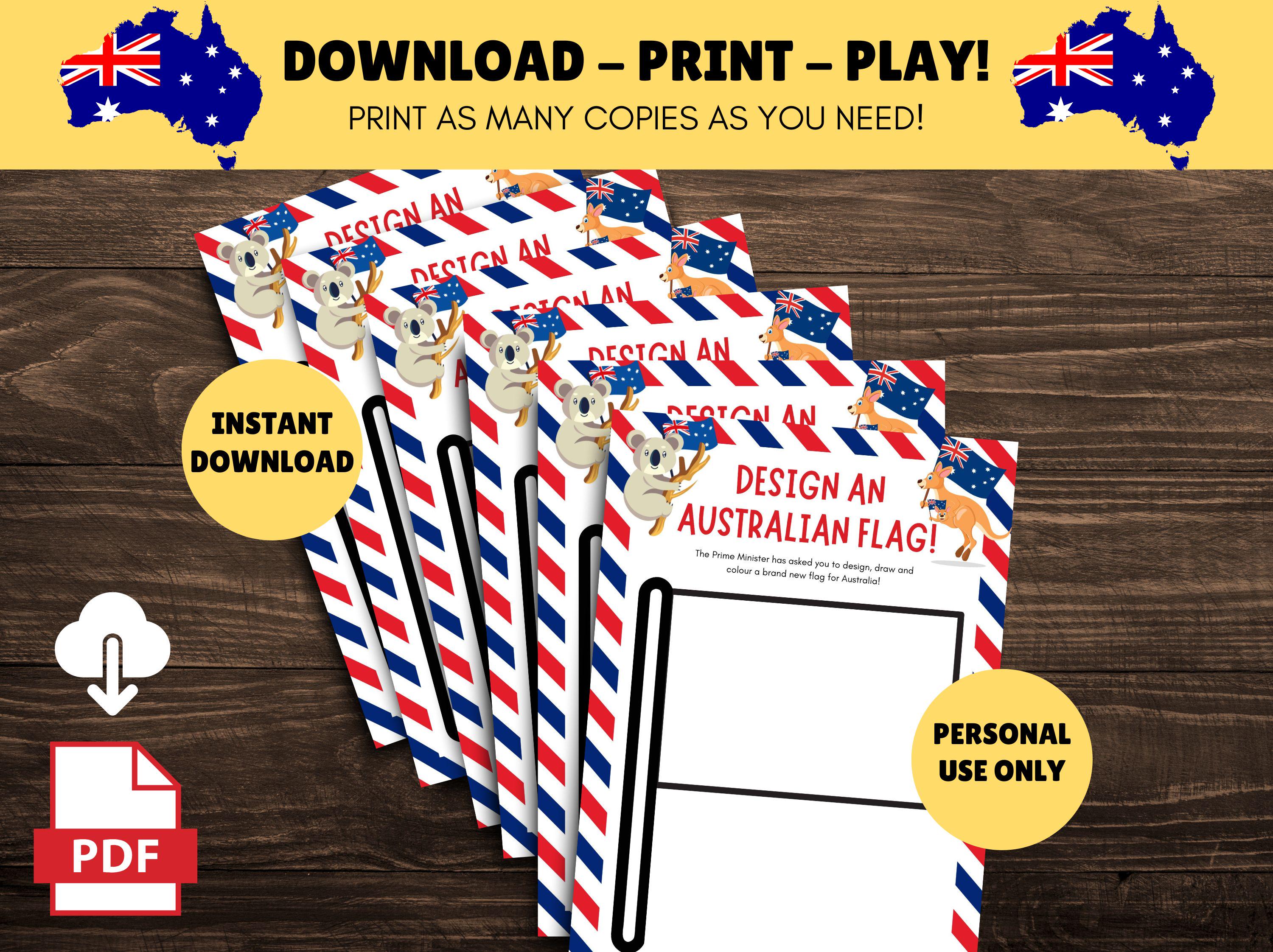 Design an Australian Flag! PRINTABLE Australian Activity Game ...