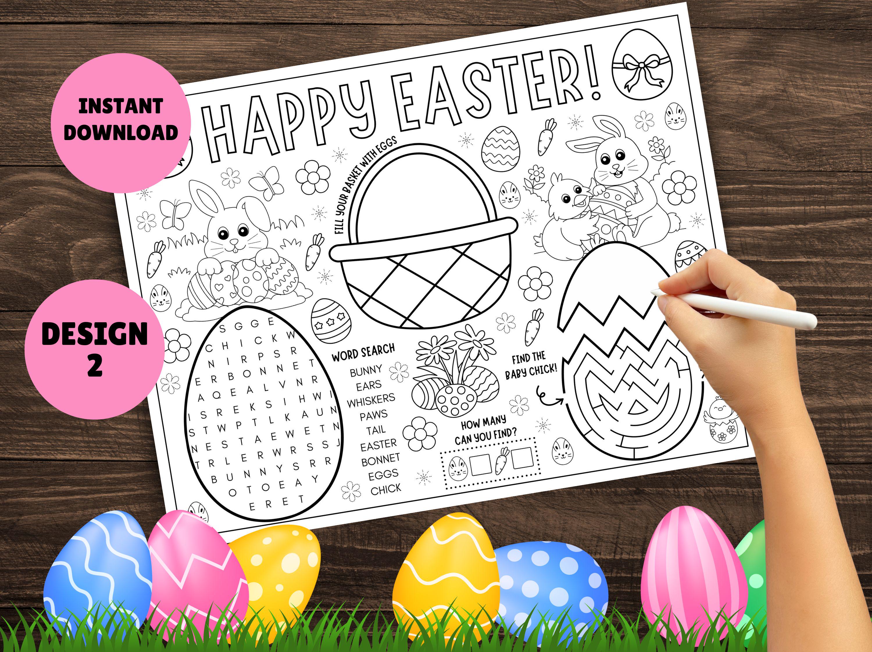 5 X Kids Easter Activity Placemats! PRINTABLE Kids Easter Activity ...
