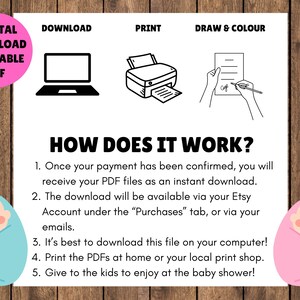 40 Pages - Kids Baby Shower Activities - Activity Book Pack - Instant ...