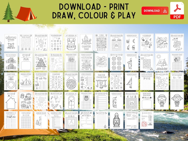 Kids Camping Activity Book PLUS Camping Journal Page! PRINTABLE PDF ...