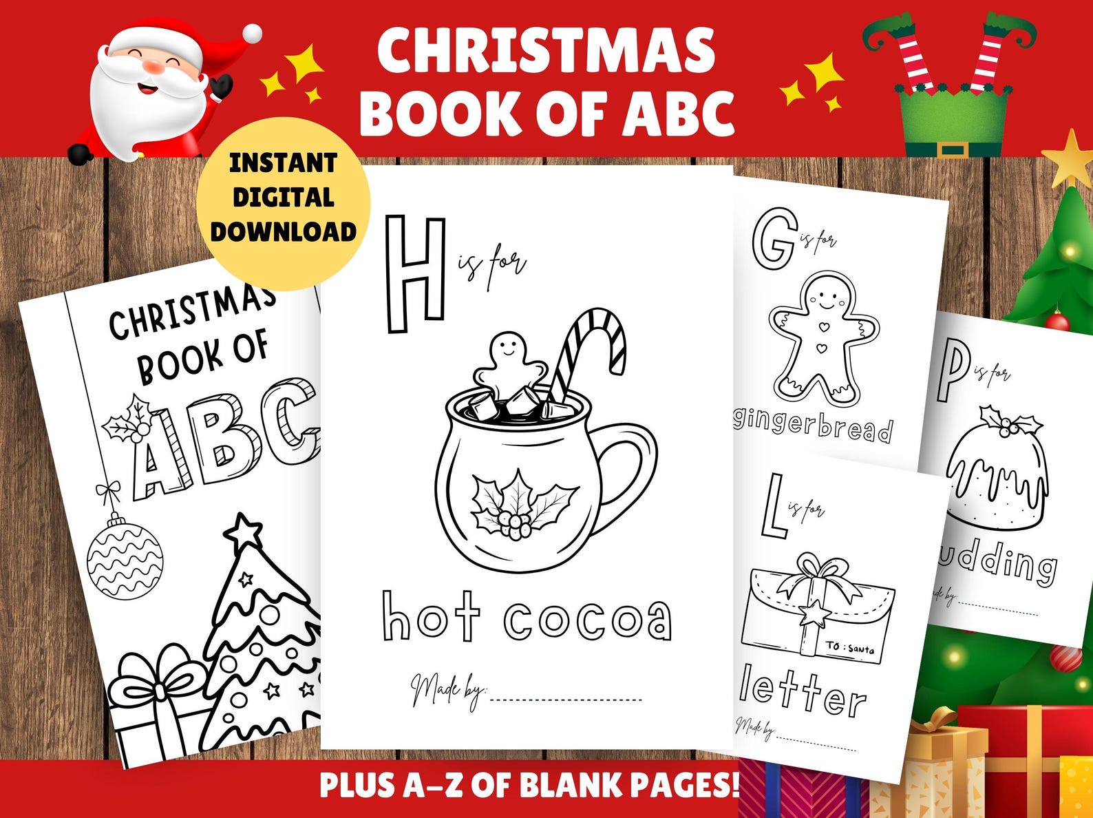 Christmas Book of ABC - Baby's First ABC Book - Printable PDF Digital ...