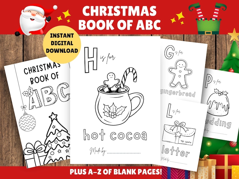 Christmas Book of ABC - Baby's First ABC Book - Printable PDF Digital ...