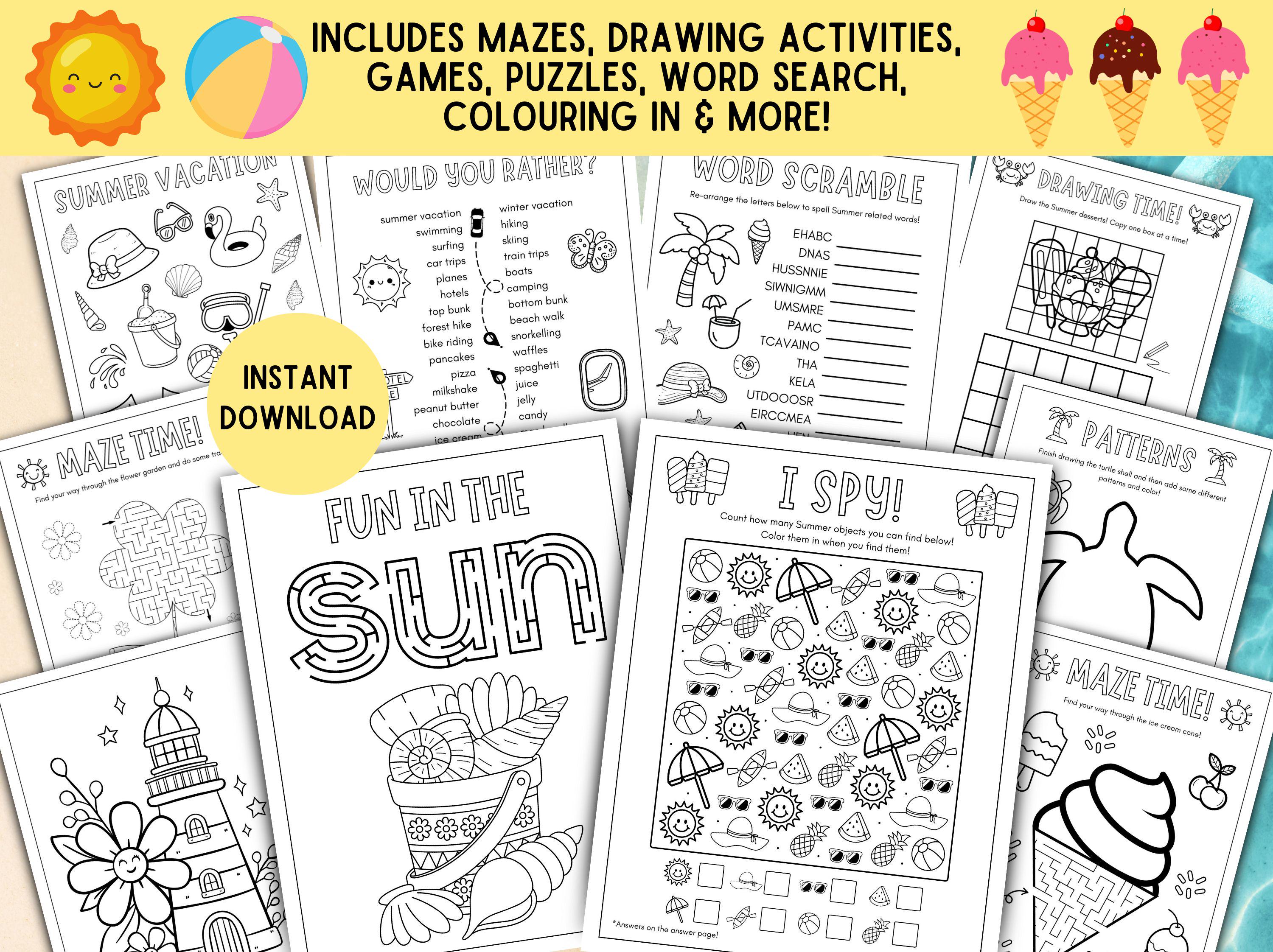 Kids Summer Activity Book PLUS Summer Journal Pages! PRINTABLE Kids ...