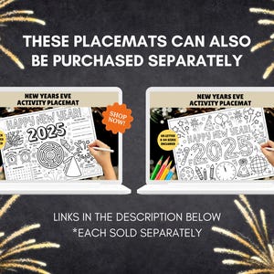 New Years Eve Activity Placemats for Kids - PRINTABLE New Years ...