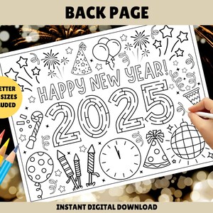 New Years Eve Activity Placemats for Kids - PRINTABLE New Years ...