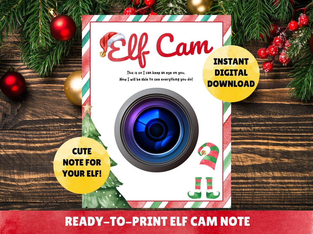 Elf Cam! PRINTABLE PDF - Instant Digital Download - Cute Note for the ...