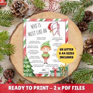 Who is Most Like Santa? Who is Most Like an Elf? Printable Christmas ...
