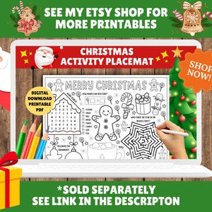 Christmas Coloring Page for Kids - Printable Christmas Placemat ...