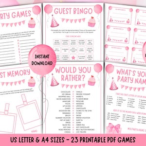 23 X Birthday Games for Her! PRINTABLE Girls Teens Birthday Games ...