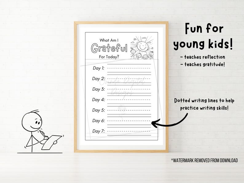 Kids Weekly Daily Gratitude Page. What Are You Grateful For ...