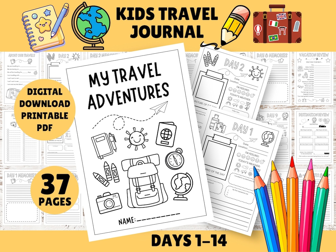 Days 1 to 14 - Kids Travel Journal - My Travel Adventures - Printable ...