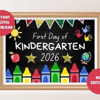 First Day of School Printable Banner Set, Elementary Grade Classroom ...