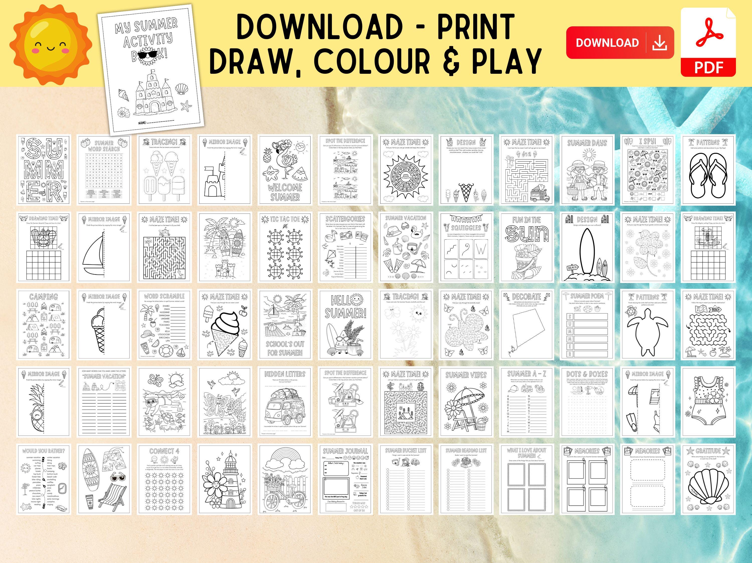 Kids Summer Activity Book PLUS Summer Journal Pages! PRINTABLE Kids ...