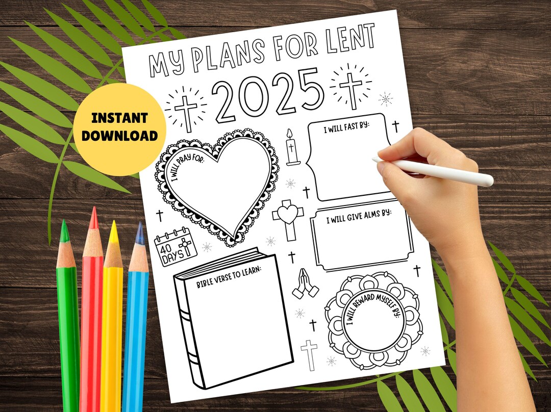 Kids LENT Plan for 2025 - PRINTABLE Kids Lent Planner, Lent Activity ...
