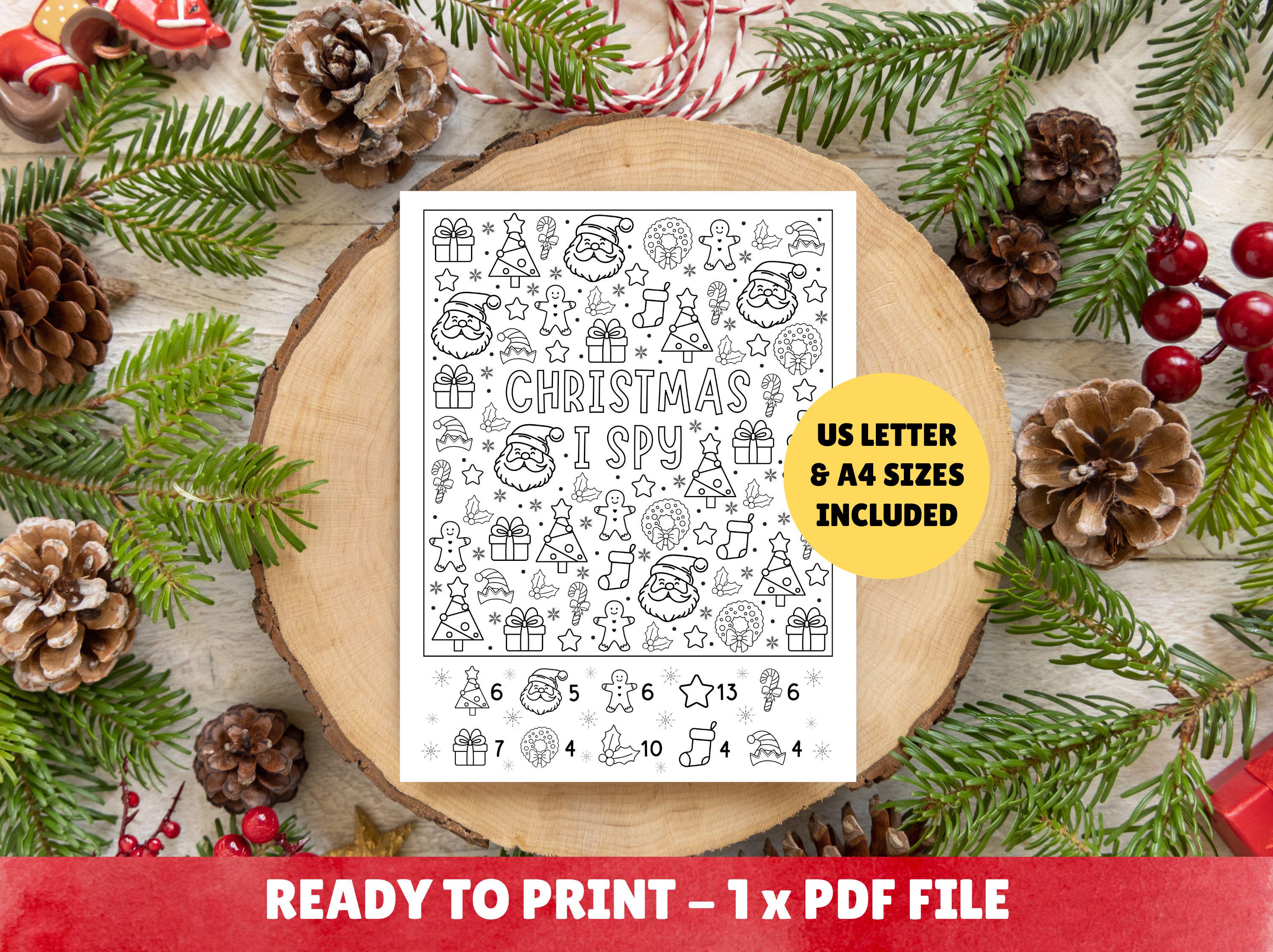 Christmas I Spy Coloring Page for Kids - Christmas I Spy Game ...