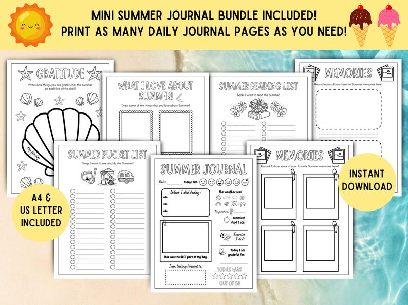 Kids Summer Activity Book PLUS Summer Journal Pages! PRINTABLE Kids ...