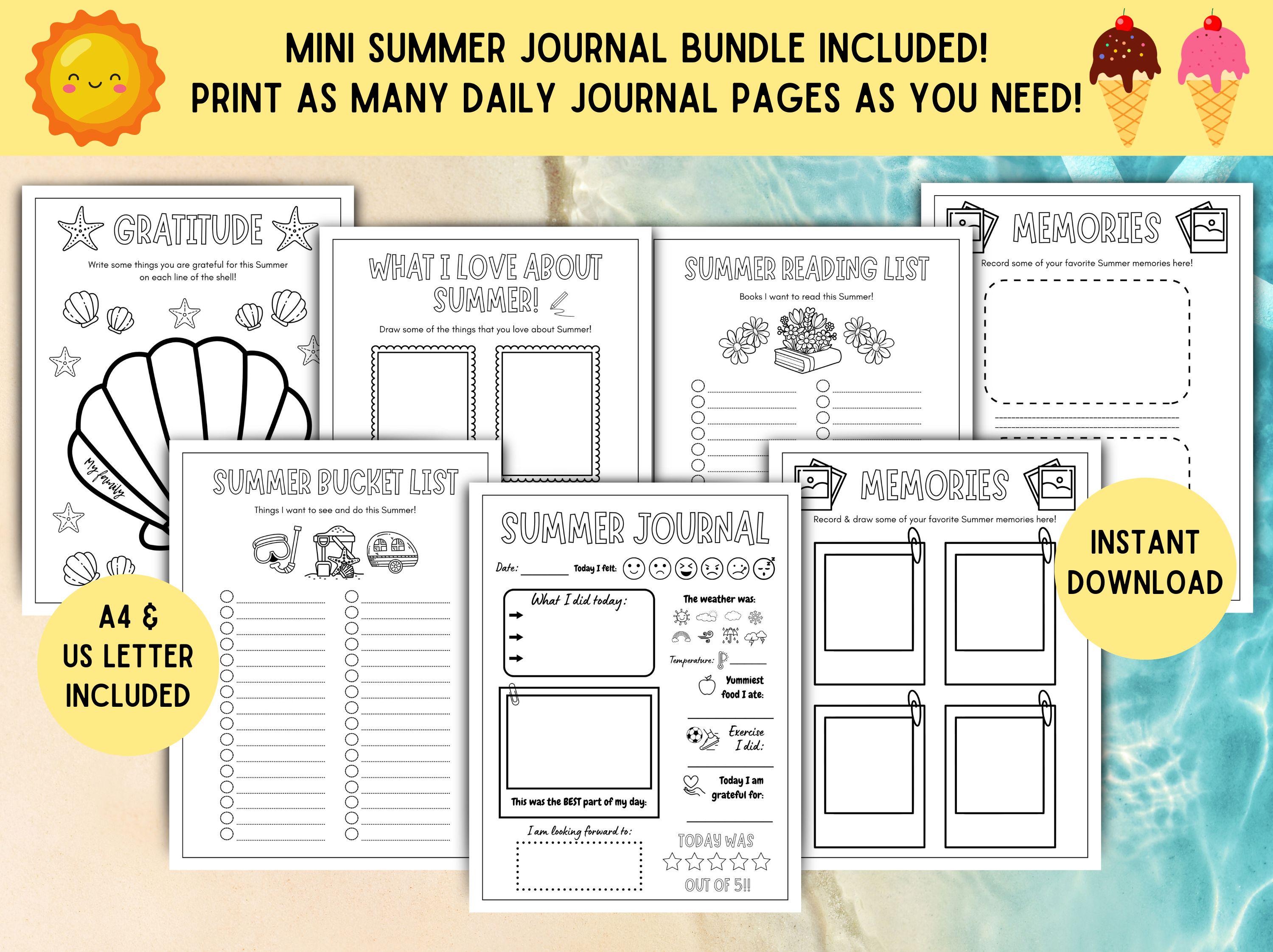 Kids Summer Activity Book PLUS Summer Journal Pages! PRINTABLE Kids ...