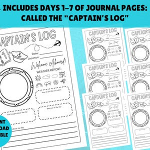 Kids Cruise Journal - Captain's Log - DIGITAL DOWNLOAD - Printable PDF ...