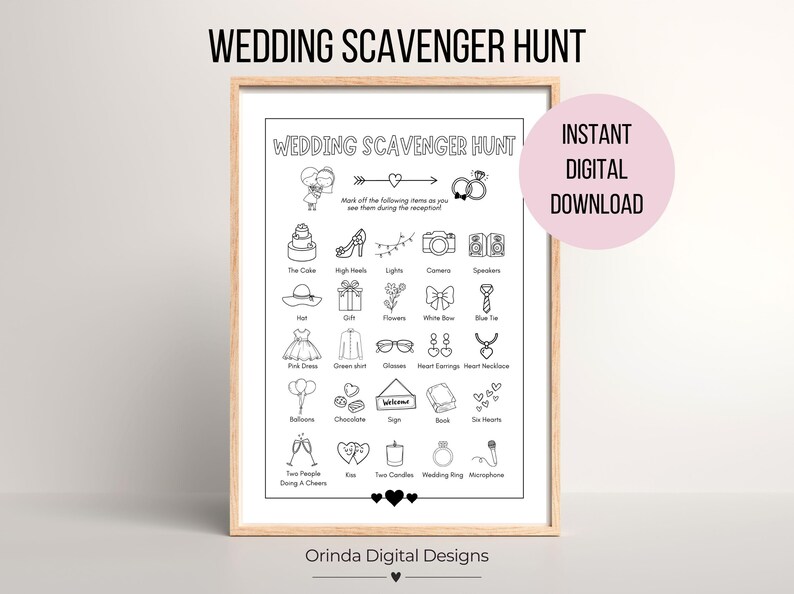 Kids Wedding Scavenger Hunt Printable PDF Instant Digital Download Kids ...