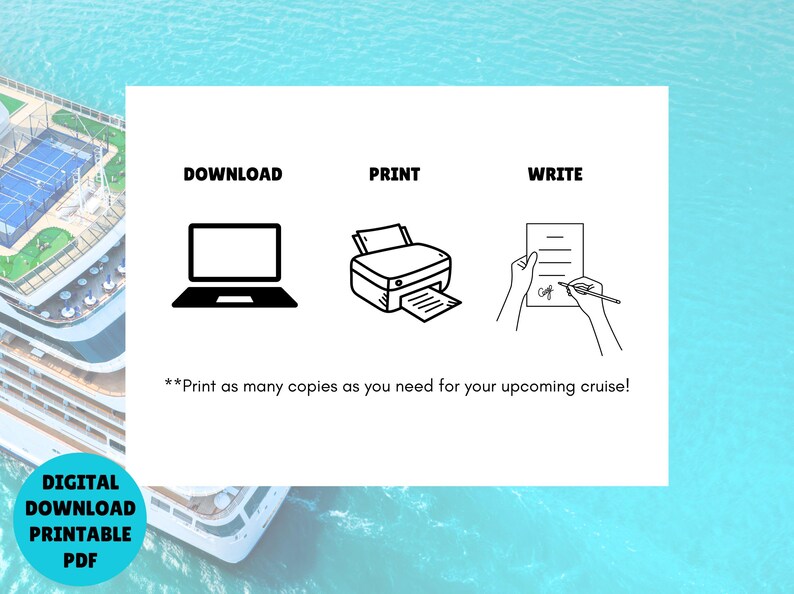 Kids Cruise Journal - Captain's Log - DIGITAL DOWNLOAD - Printable PDF ...