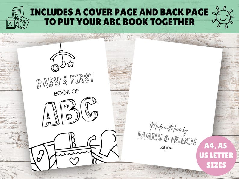 ABC Book - Baby's First ABC Book - Printable Digital Download - Baby ...