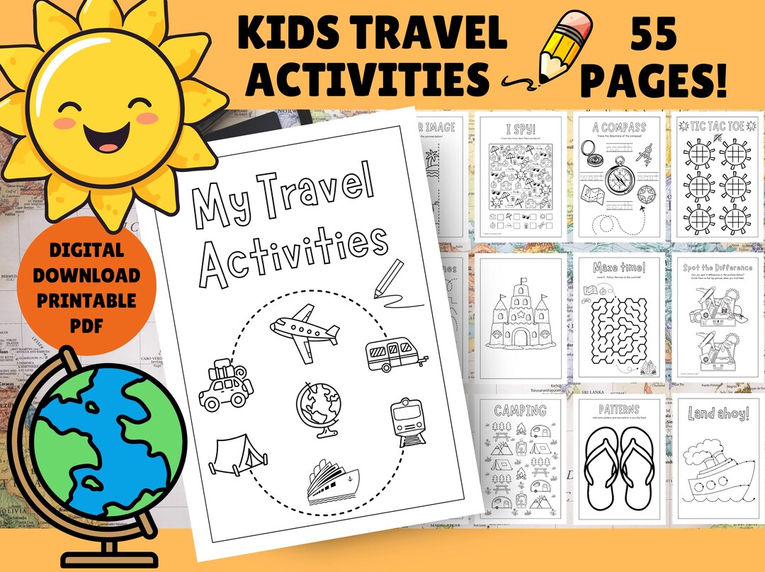 Kids Travel Activities! Printable Pdf, Instant Digital Download ...