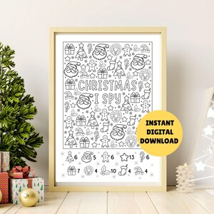 Christmas I Spy Coloring Page for Kids - Christmas I Spy Game ...