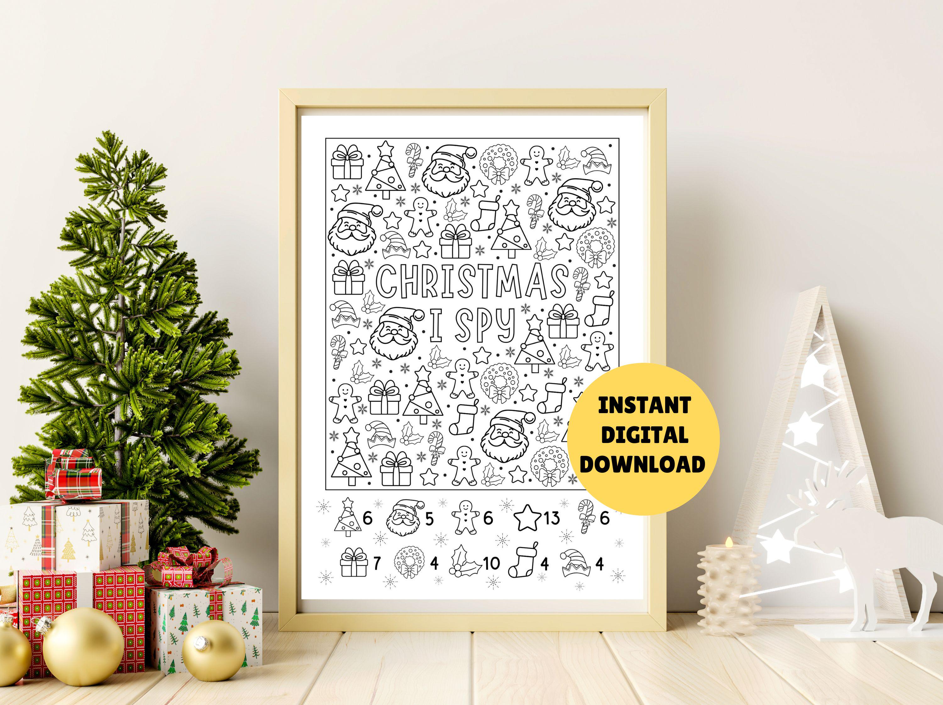 Christmas I Spy Coloring Page for Kids - Christmas I Spy Game ...