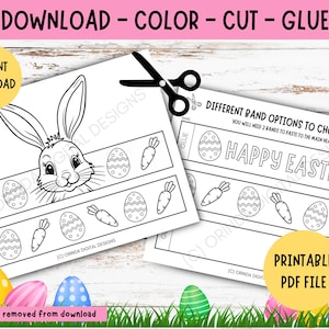 Easter Bunny Paper Crown! PRINTABLE Easter Coloring Crown! Kids Easter ...