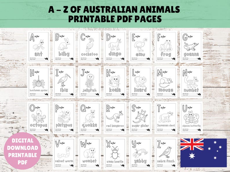 Australian Animals - Baby's First ABC Book - DIY Alphabet Book - Baby ...