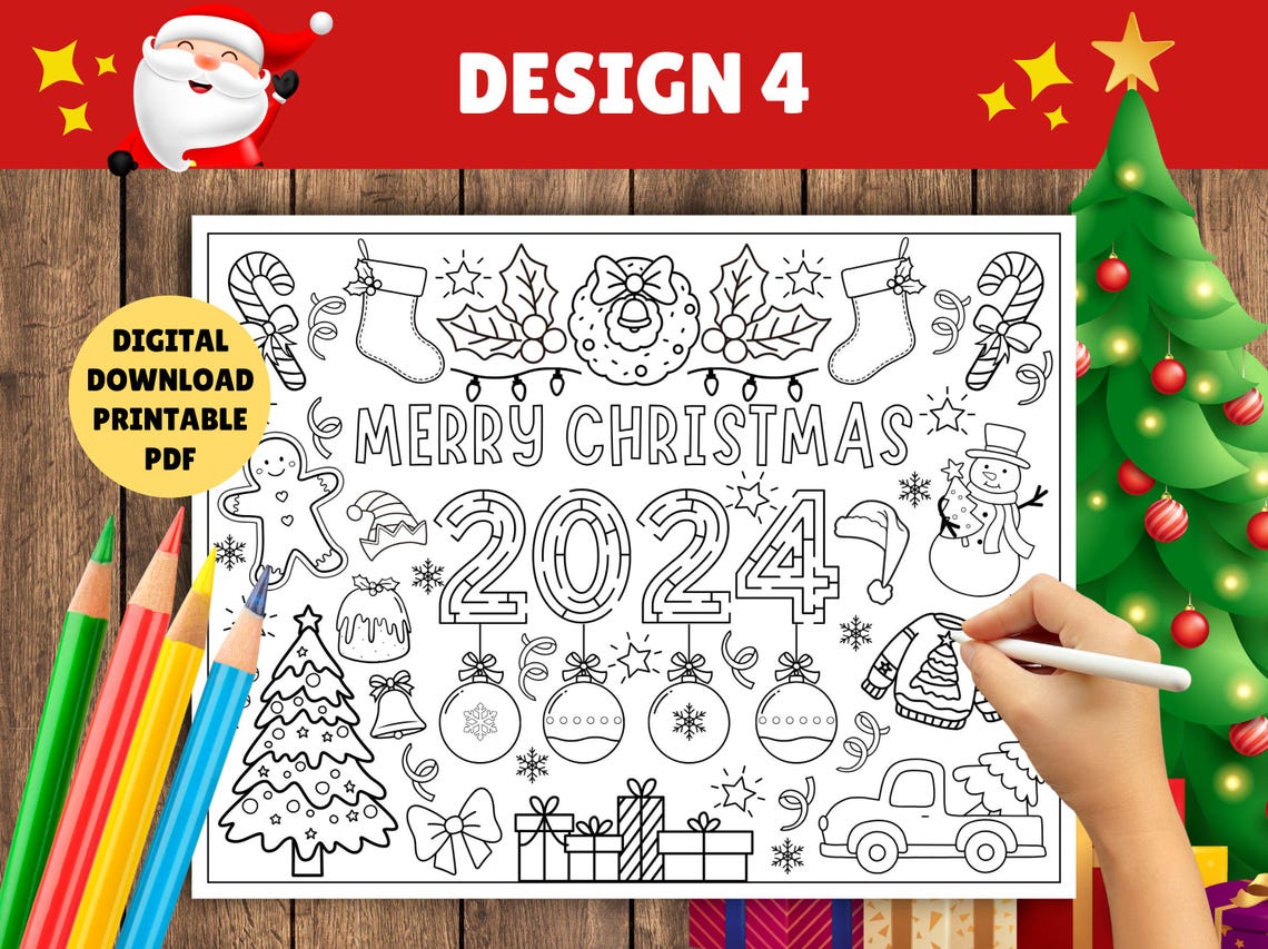 5 Christmas Activity Mats for Kids - PRINTABLE Bundle of Christmas ...