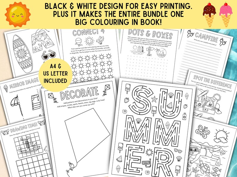 Kids Summer Activity Book PLUS Summer Journal Pages! PRINTABLE Kids ...