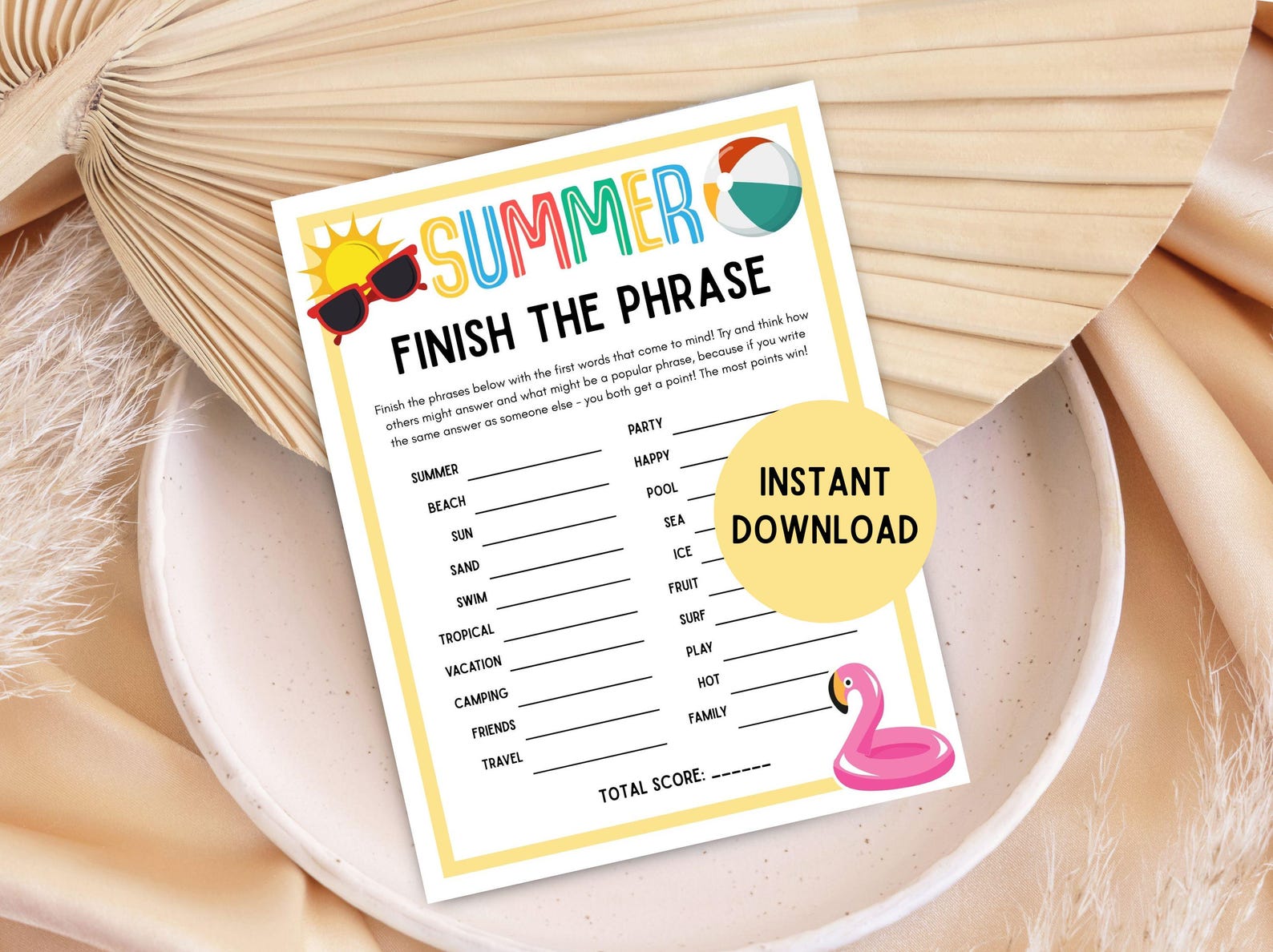 Sunmer Finish the Phrase Game! PRINTABLE Summer Finish the Sentence ...