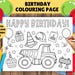 Printable Birthday Coloring Page for Kids - Construction Truck Theme ...