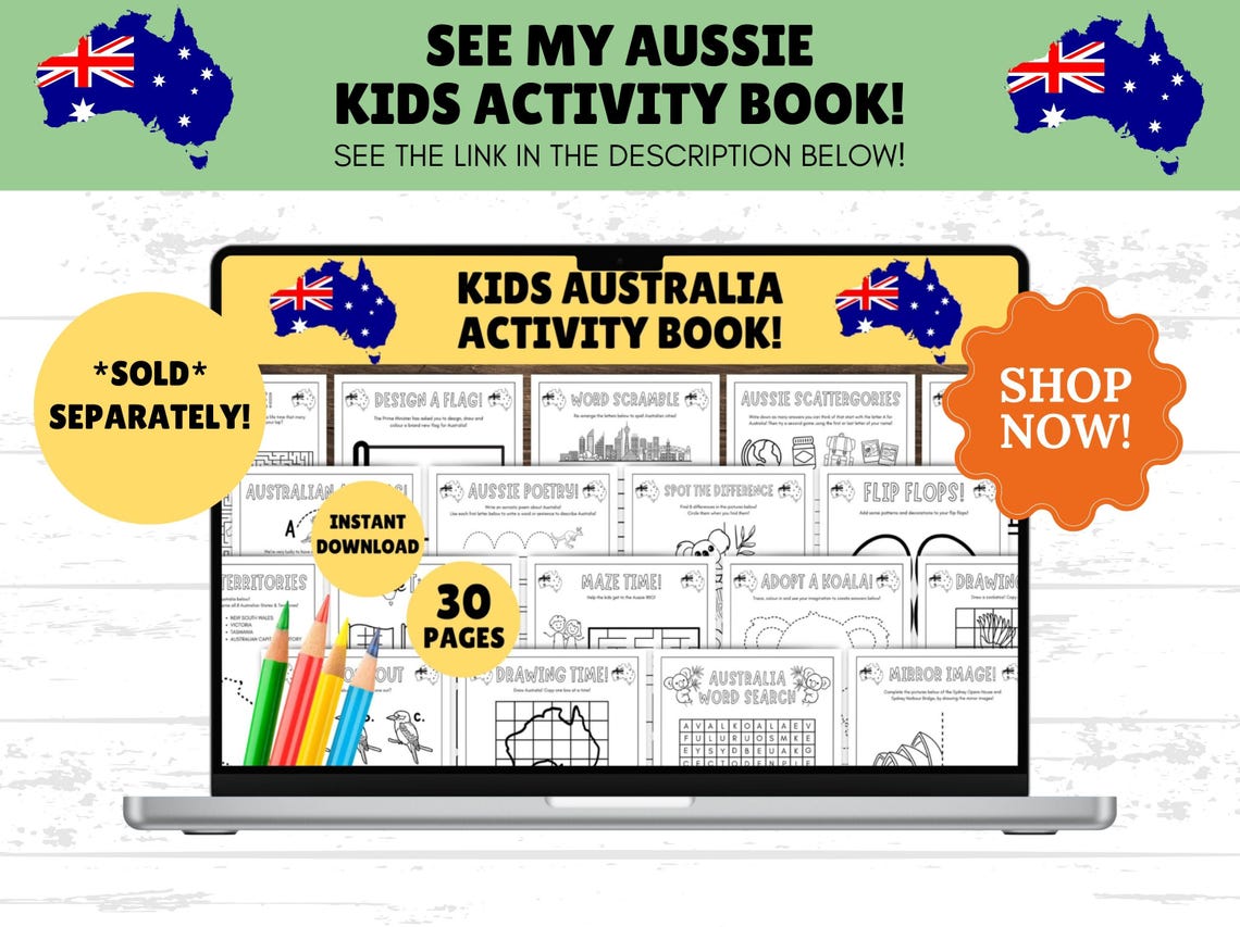 Australian Slang Game! PRINTABLE Aussie Slang Activity Game - Australia ...