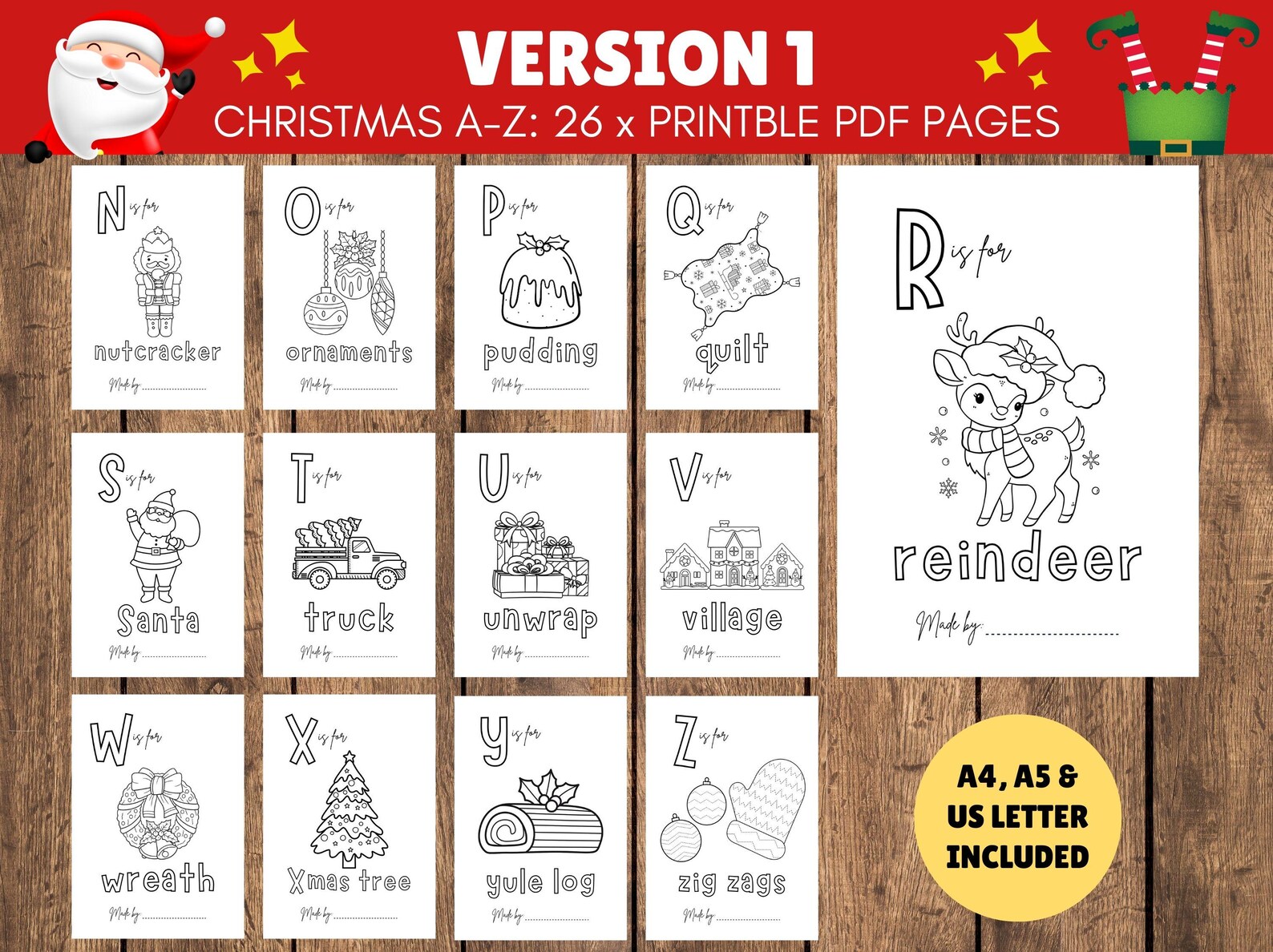 Christmas Book of ABC - Baby's First ABC Book - Printable PDF Digital ...