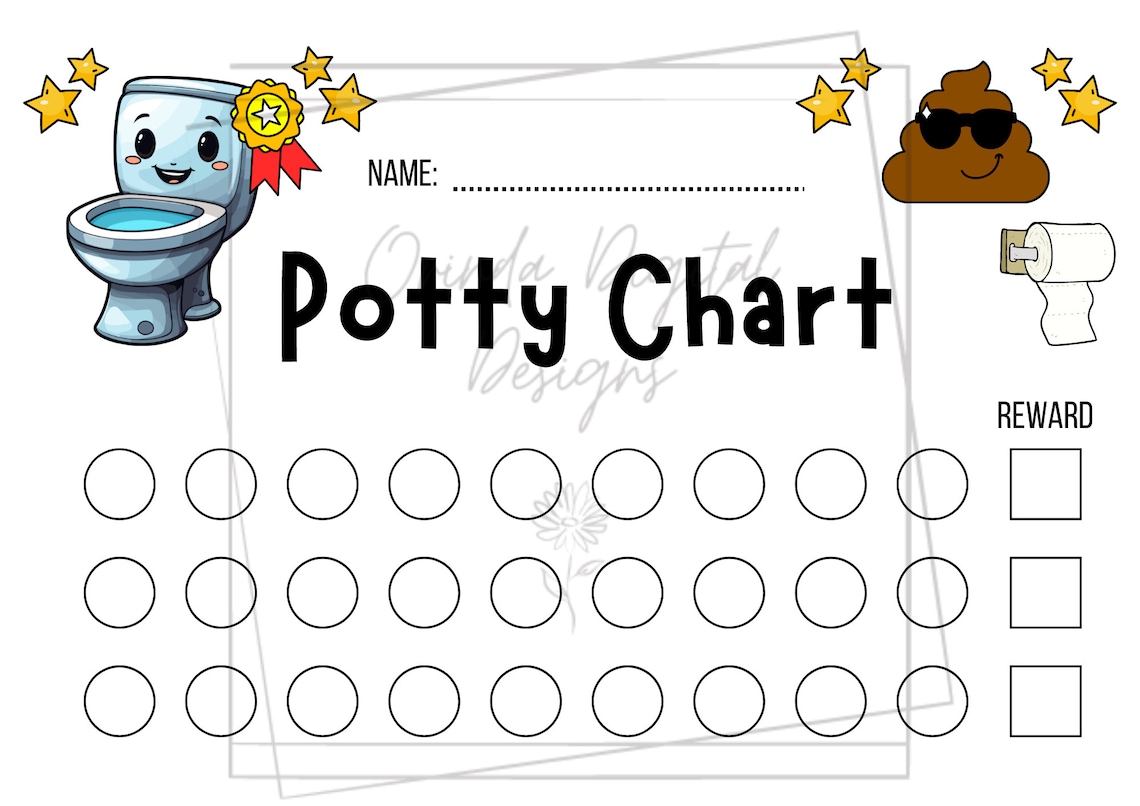 Potty Chart DIGITAL DOWNLOAD PDF Printable Toilet Training Toddler - Etsy