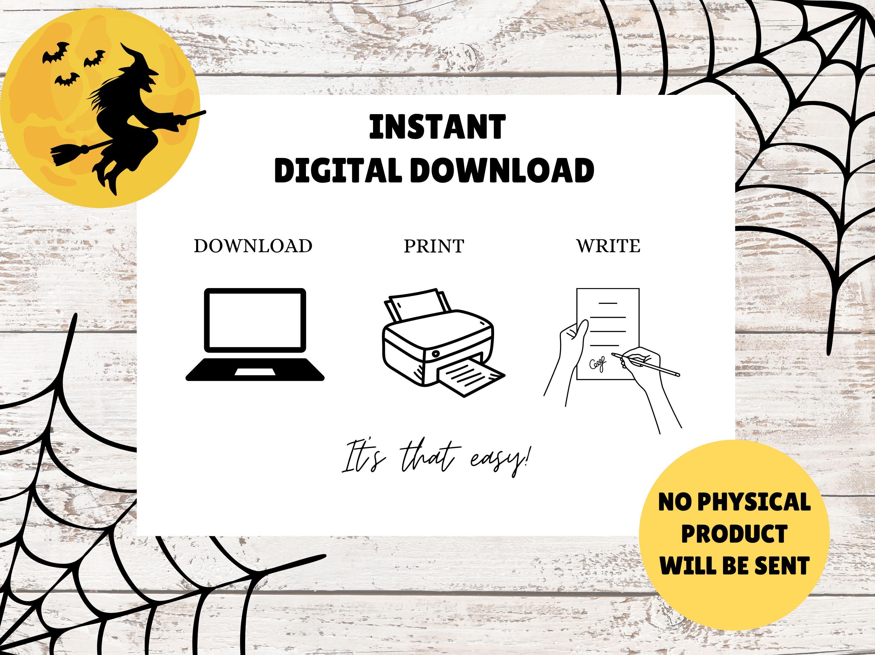Magic Spell Printable PDF - Halloween Activity for Kids - Instant ...